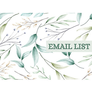 Email List: Guest Book With Email Address, Name and Comments, Email Log Book, Business Mailing List Book, Art Show Exhibition, Green Foliage Design