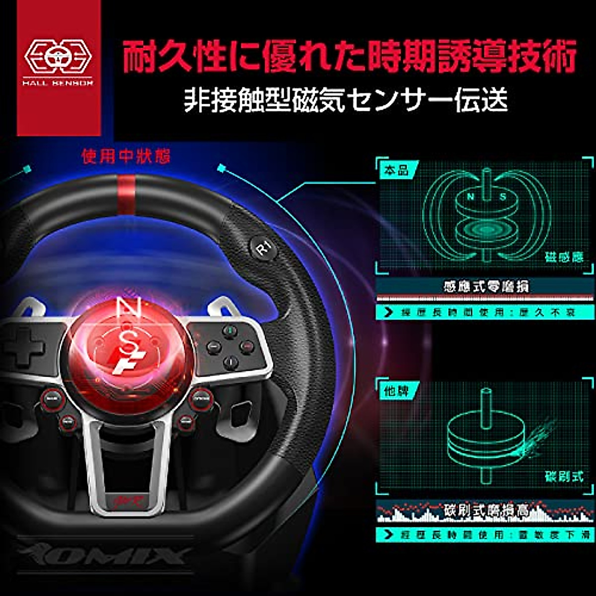 Flashfire Suzuka 900R racing wheel set with Clutch pedals and H-shifter for PC, PS3, PS4, Xbox 360, XBOX ONE and Nintendo Switch