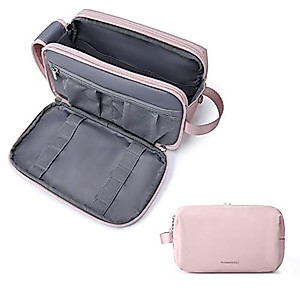 BAGSMART Toiletry Bag for Men, Travel Toiletry Organizer Dopp Kit Water-resistant Shaving Bag for Toiletries Accessories, Door Room Essentials, Pink