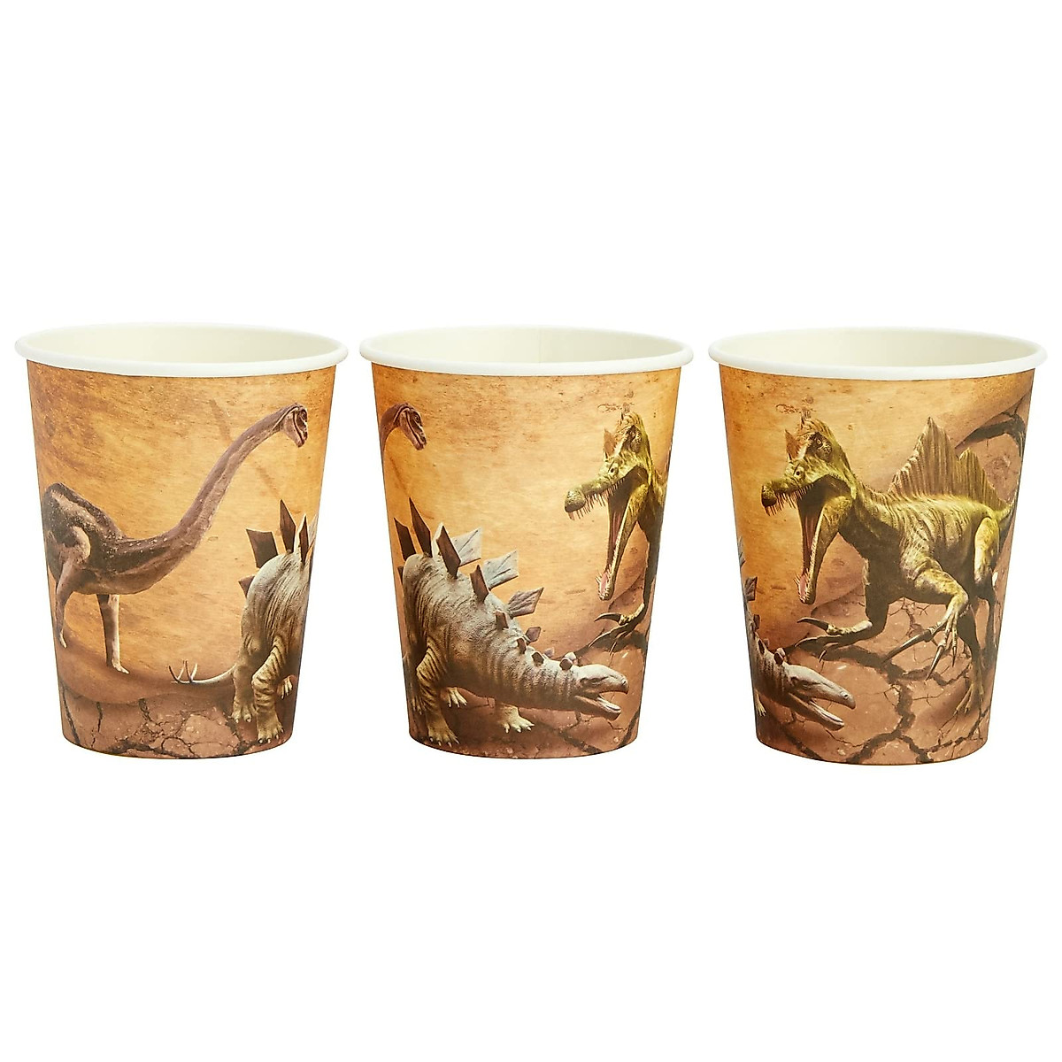 Juvale 144 Piece Jurassic Dinosaur Birthday Party Supplies with Dino Plates, Knives, Spoons, Forks, Cups, and Napkins (Serves 24)