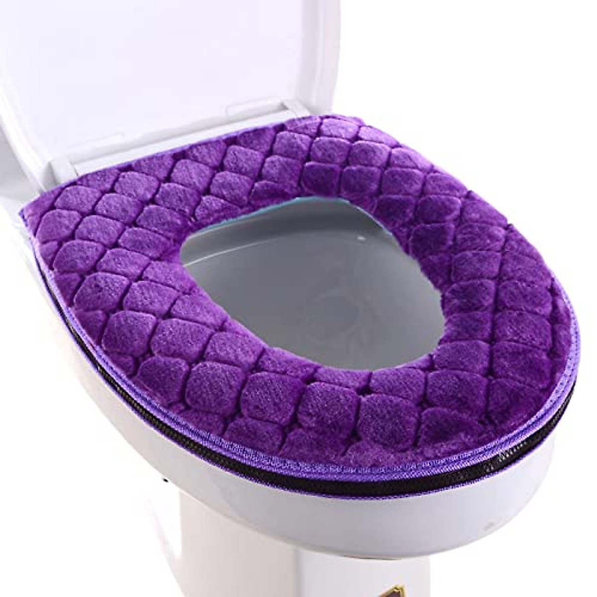Toilet Seat Cover Pad Soft Toilet Seat Cushion Toilet Seat Warmer Washable Toilet Seat Cover Mat With Zipper Closure Toilet Seat Mat U Shaped Toilet Seat Covers For Bathroom Toilet Seat Cover Pad With