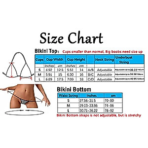 SHERRYLO Clear Straps Thong Bikini Swimsuit for Women Cheeky Brazilian Thongs Bikinis Sexy No Tan Line String Bathing Suits