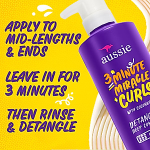 Aussie 3 Minute Miracle Curls Conditioner Pump, Citrus, 16 Fl Oz