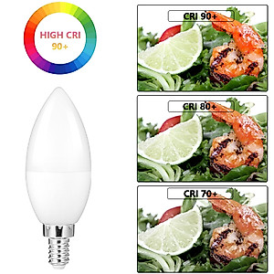 DIAMIAQ B11 LED Light Bulb E12 Candelabra Light Bulbs Daylight White Ceiling Fan Bulb Chandelier Bulbs Candle Bulbs for Ceiling Fan (6 Pack, Daylight White)