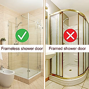 Holensun Towel Hooks Over Shower Door 0.32-0.39in Frameless Glass Hanger for Bathroom Matte Nickel Razor Squeegee Loofah Robe Holder 2 Pack (Black)