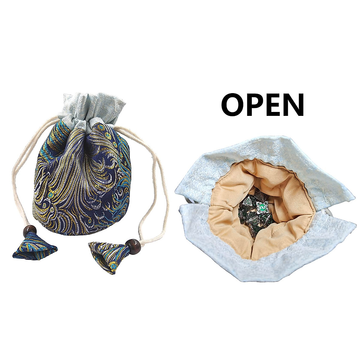 DND Dice,Dungeons and Dragons Dice (Black with Green)