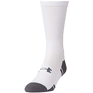 Under Armour Adult Resistor 3.0 Crew Socks, Multipairs , White/Graphite (12-Pairs) , X-Large