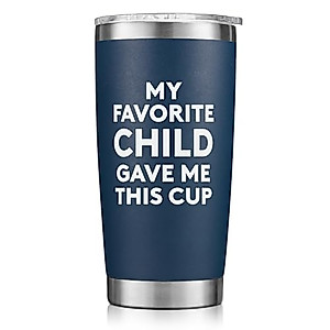 NOWWISH Christmas Gifts for Dad from Daughter Son, Dad Birthday Gifts, Funny Coffee Tumbler for Men Husband (20oz, Navy Blue)