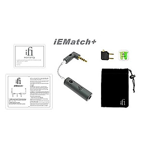 iFi iEMatch+ 3.5mm Male to Female Headphone Jack in-Ear-Monitor Audio/Optimizer/Attenuator