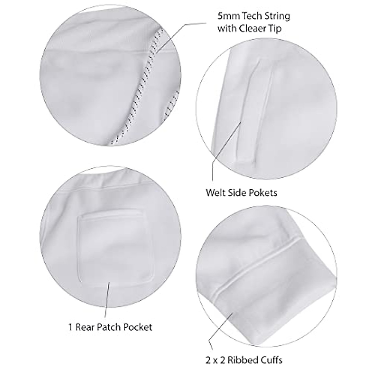 WT02 Men's Fleece Sweatpants & Joggers (Regular & Extended Sizes), Heather Grey, Large