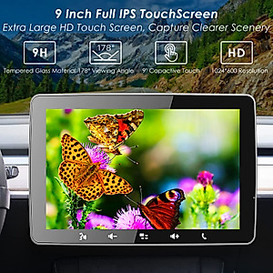 Single Din Bluetooth Car Stereo: 9 Inch IPS Touchscreen Audio with Carplay | Android Auto | MirrorLink | Backup Camera | FM/AM Car Radio | USB/SD/AUX-in | Fast Charging | Subwoofer