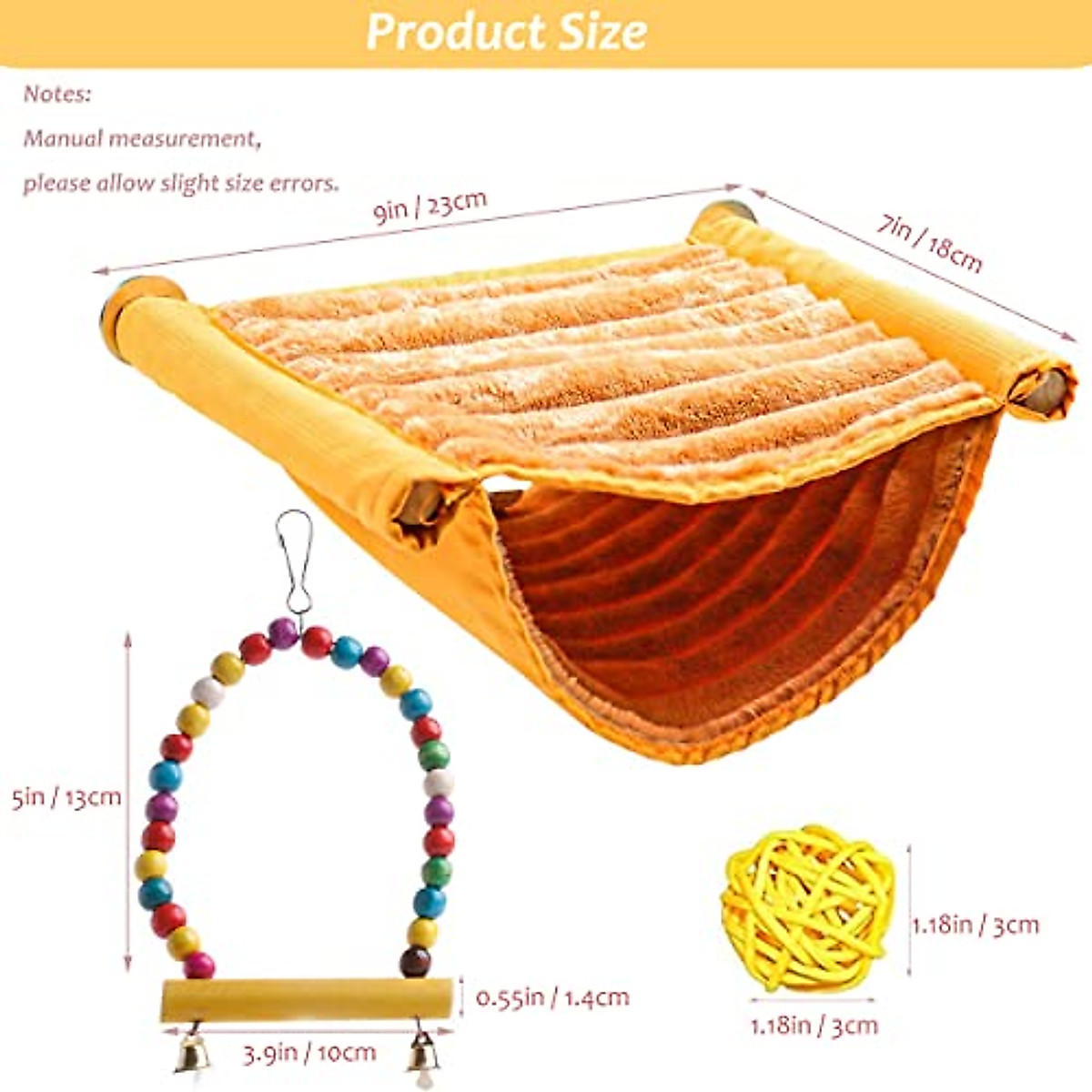 Petlex Bird Nest for Cage Winter Warm Bird House Bird Hanging Hammock Parrots Plush Hut Parakeet Cage Accessories for Budgies Parakeets Cockatiels Lovebird Cockatoo and Other Small Animals