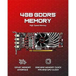 VisionTek Radeon RX 560 4GB GDDR5 4M 4K Graphics Card, 4 Mini DisplayPort, 7.1 Surround Sound, PCI Express, Low-Profile GPU, ATX & SFF - 901278