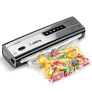 Vacuum Sealer Machine, Adiding Vacuum Food Sealer with Powerful Suction, Air Sealing Machine for Food Preservation, Dry & Moist Sealing Modes, Built-in Cutter and Vacuum Tube