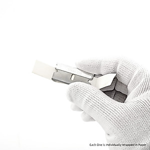 FOSHIO 600PCS Stainless Steel Single Edge Razor Blades, Individually Wrapped Blades for Razor Blade Scraper, Removing Labels, Stickers, Decals, Gasket, Cleaning Glass Stove Top, Window