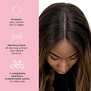 MILANO COLLECTION Lace Wig Grip Cap for Women, Adjustable Wig Caps for Women Non Slip with Headband to Secure Lace Top Perfectly in Place, One Size Fits All, Nude