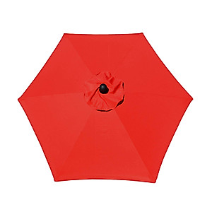 Westcharm Patio Umbrella Outdoor Table Umbrella with 6 Sturdy Ribs and Crank 6.5 ft, Red Umbrella