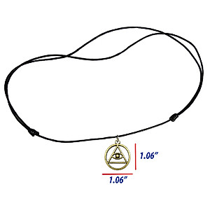 Bijoux de Ja Antique Bronze Eye of God Triangle Circle Charm Pendant Adjustable Cord Necklace 16-32"