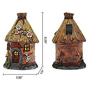 Yiosax Solar Lights Garden Decor-Easter Fairy House Decor The Village Enchanted Cottage Solar Powered Lights Yard Patio Decorations