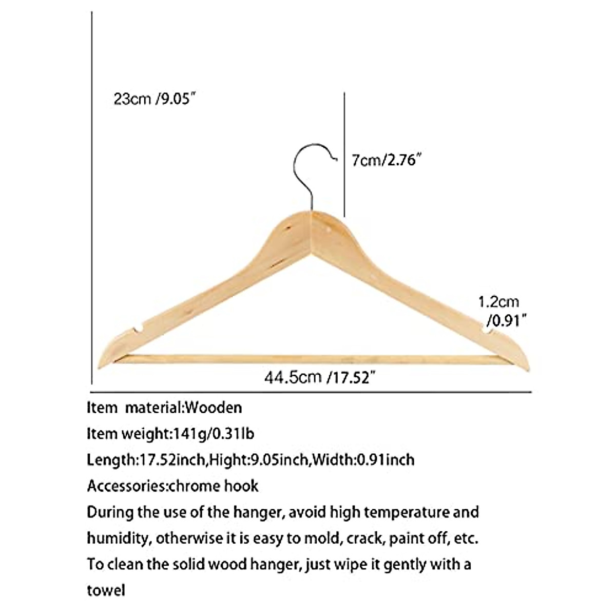 Gerneric 20 Pack Set Wooden Hangers Semi Contoured Hanger Solid Wood Coat Hangers with Stylish Chrome Hooks - Heavy-Duty Clothes, Jacket, Shirt, Pants, Suit Curved Hangers Brown