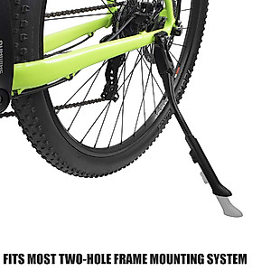 BV Bike Kickstand - Mountain Bike Kick Stand for 24-29" Bicycles - Adjustable Length, Non-Slip Sole, Aluminum Alloy Material - Black Bicycle Kickstand