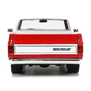 1985 Chevy C-10 Pickup Truck Red with White Top and Graphics with Extra Wheels Just Trucks Series 1/24 Diecast Model Car by Jada 34179