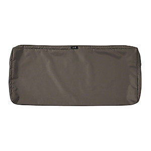 Classic Accessories Ravenna Water-Resistant 48 x 18 x 3 Inch Outdoor Bench/Settee Cushion Slip Cover, Patio Furniture Swing Cushion Cover, Dark Taupe, Patio Furniture Cushion Covers