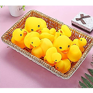 umbresen Yellow Rubber Ducks Preschool Bath Toys Bathtub Duckies Gift for Baby Shower Infants Toddlers Car Pool Float Halloween Adults Party Favors Carnival Decorations (Small Yellow 2.2''-12pcs)