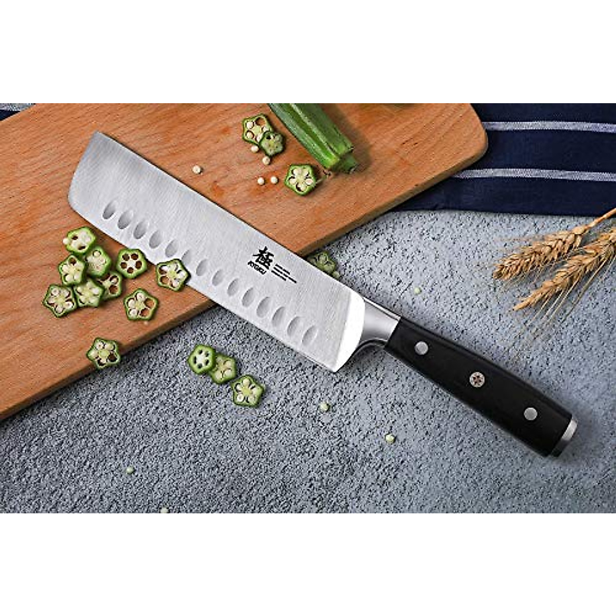 KYOKU Samurai Series 7" Nakiri Vegetable Knife + 10.5" Yanagiba Knife Japanese Sushi Sashimi Knives - Japanese Steel