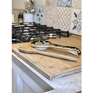 CERAMICHE D'ARTE PARRINI - Italian Ceramic Spoon Rest Holder Decorated Pomegranates Pottery Art Hand Painted Made in ITALY Tuscan