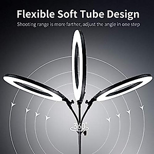 GIJUANRING 18" 60W Dimmable 3200-5600K LED Ring Light, Photography Lighting Makeup Selfie Beauty Lighting Eyebrow Tattoo Lamp Studio Video Shooting Circle Light Kit with Stand,Mirror,Carrying Bag