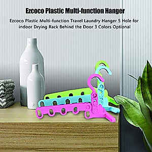 ezcoco Plastic Multi-Function Hangers,Drying Rack,Suit Hangers,Travel Hangers（Pink&Blue&Green）- Pink