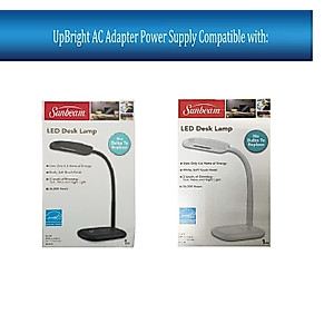 UpBright AC DC Adapter Compatible with Sunbeam Model # 30810669 Led Desk Lamp Item # 16512 16243 Flexible Neck Dimmable and Adjustable Light 120V AC 60HZ 4.6W Power Supply Cord Cable Battery Charger