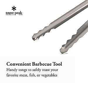 Snow Peak Barbecue Tongs - Sturdy & Durable Grilling Tools - Stainless Steel - 7.6 oz