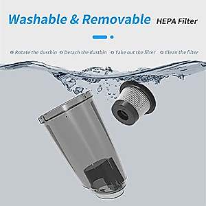 CAMFUN Mini Handheld Car Vacuum Cordless, Upgrade Version Air Duster and Inflation 3 in 1, Rechargeable with Strong Suction for Pet Hair, Home and Car Cleaning, Model GV01, Black