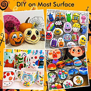 Shuttle Art 36 Colors Dual Tip Acrylic Paint Markers, Brush Tip and Dot Tip Acrylic Paint Pens for Rock Painting, Ceramic, Wood, Canvas, Plastic, Glass, Stone, Calligraphy, Card Making, DIY Crafts