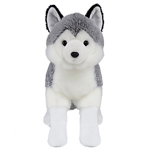 Ice King Bear Lifelike Siberian Husky Stuffed Animal - Plush Toy - 14 Inches Length - Standing