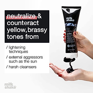 milk_shake Icy Blond Conditioner - Black Pigment Silver Conditioner for Very Light Blond and Platinum Hair, 33.8 Fl Oz (1000 Ml)