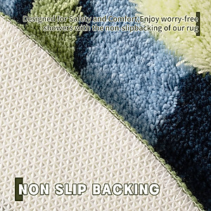 YIHOUSE Modern Round Area Rug, Grass Green Moss Aesthetic Rug for Bedroom Non-Slip Throw Shag Fluffy Carpet Washable Circle Rug for Nursery Room Girls Living Room Playroom Home Decor(Summer, 3x3Ft)