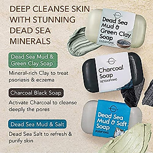 O Naturals 6 PCS Black Soap - Women & Men's Bar Soap, Men's Soap Bar, African Black Soap w/Moisturizing Shea Butter, Charcoal Soap Helps Acne Prone Skin, Organic & Natural Soap for Men & Women, 4oz