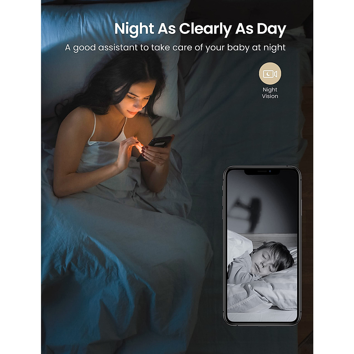 GNCC Pet Camera with Phone APP, Indoor Camera for Baby/Pet/Security(2 Pack), Wi-Fi Camera with Motion/Sound Detection, SD&Cloud Storage, 2-Way Audio, Horizontal Remote, Manual Up and Down