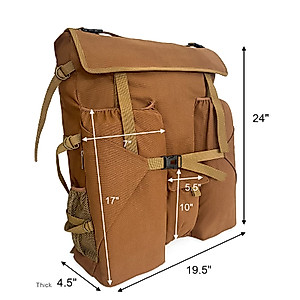 JJRING Heavy Duty Plein Air Artist Backpack with Handheld Strap, Art Supply Tote Bag for Carrying 18x24 Artwork, Drawing Boards (Brown)