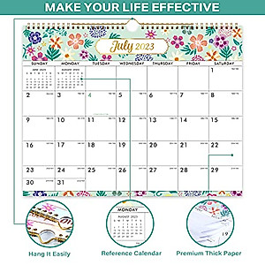 2023 Wall Calendar - Wall Calendar 2023, Janaury 2023-December 2023, 12 Months Calendar with Julian Date, 15 x 12 Inches, Twin-Wire Binding, Suitable for Hanging on the Wall, Large Blocks and Julian Dates, Flower design, Good Decorative Effect