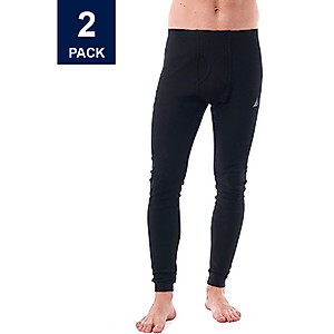 Nautica Men's Base Layer 2 Pair Waffle Thermal Underwear 2-Pack Thermal Pant Set (Black, X-Large)