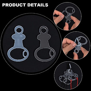 CRASPIRE 40Pcs 2 Size Acrylic Floss Bobbins Clear Embroidery Thread Transparent Drops Key Shape Cross Stitch Chips Sewing Board Organizers with Box for Craft DIY Storage