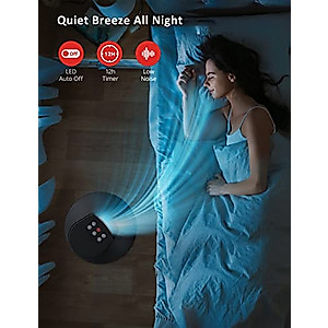 Mirdred Tower Fan with Remote, 36” Bladeless Fan, 70° Oscillating Fan for Bedroom, 3 Speeds, 3 Modes, 12H Timer, LED Display, Quiet Cooling Standing Floor Fans for Home Living Room Office, Black