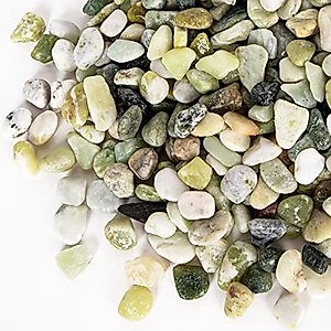Future Way 5lbs Jade Aquarium Rocks, Pebbles for Indoor Plants, Bamboo, Decorative Stones for Fish Tank, Vase, Terrarium, 3/4 to 1 1/4 Inch, Matte Texture and Smooth Edge