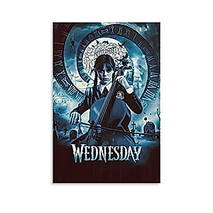 ZBDLXMD Wednesday Addams TV Series Poster Jenna Ortega Poster Canvas 90s Wall Art Room Aesthetic Posters 12x18inch(30x45cm)