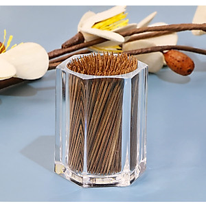 ONLYKXY 2pcs Clear Acrylic Toothpick Holder Elegant Clean For Home Kitchen Storage Gadgets Creative Portable Toothpick Box (Rhombu)