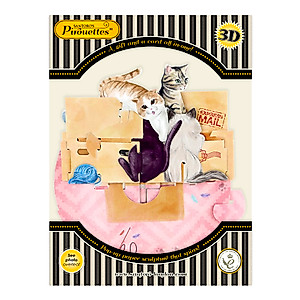 SANTORO Pirouette, 3D Pop Up Greeting Card - Purrrfect Parcel - For Her, For Mum, Mothers Day | Cute Birthday Gifts For Cat Lovers